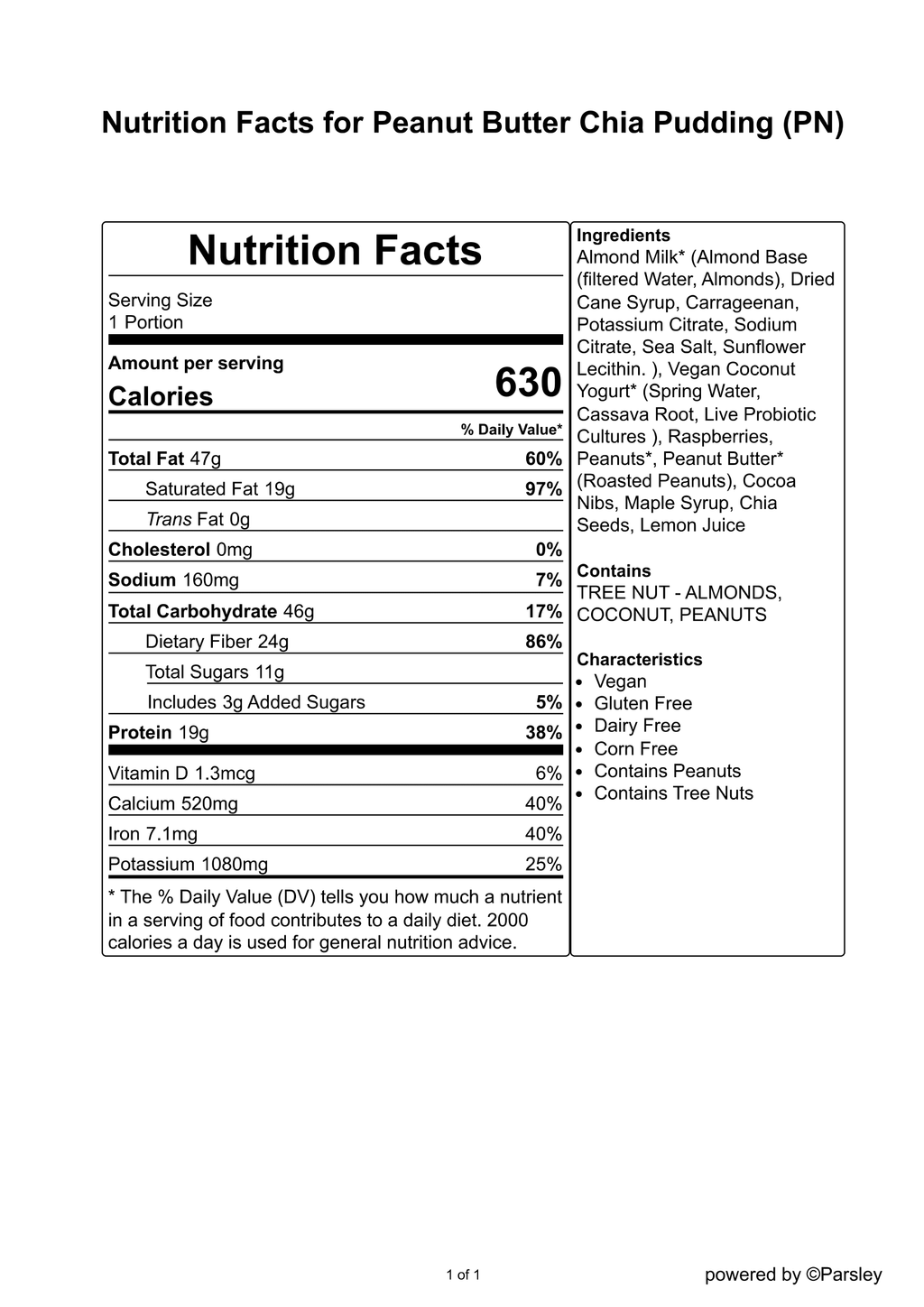 Peanut Butter Chia Pudding (PN) – Chiyo